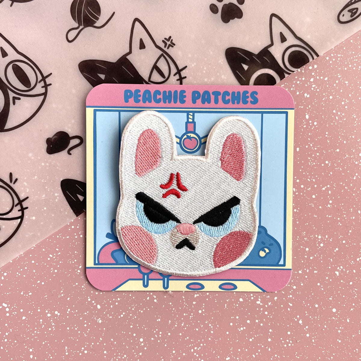 ANGRY BUNNY EMBROIDERED IRON ON PATCH – Peachie Patches